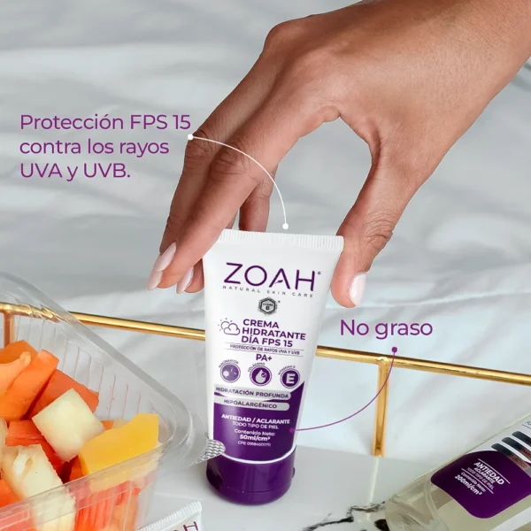 CREMA HIDRATANTE DÍA FPS 15 – 50 ML – ZOAH – Natural Skin Care